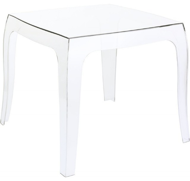 Queen Polycarbonate Side Table Transparent Clear - Contemporary ...