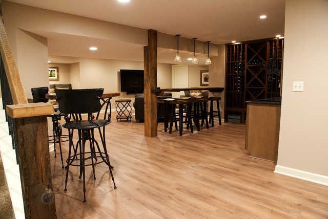 Slabaugh Remodeling Best Basement Ever Contemporary-Rustic Finished ...