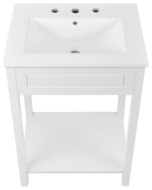 Modway Altura 24" MDF Ceramic and Particleboard Bathroom Vanity in ...