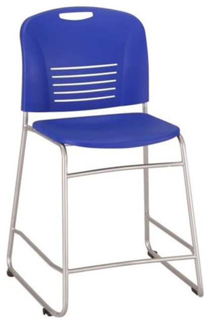 Safco 25" Counter Drafting Chair in Blue and Silver, 25 inch ...