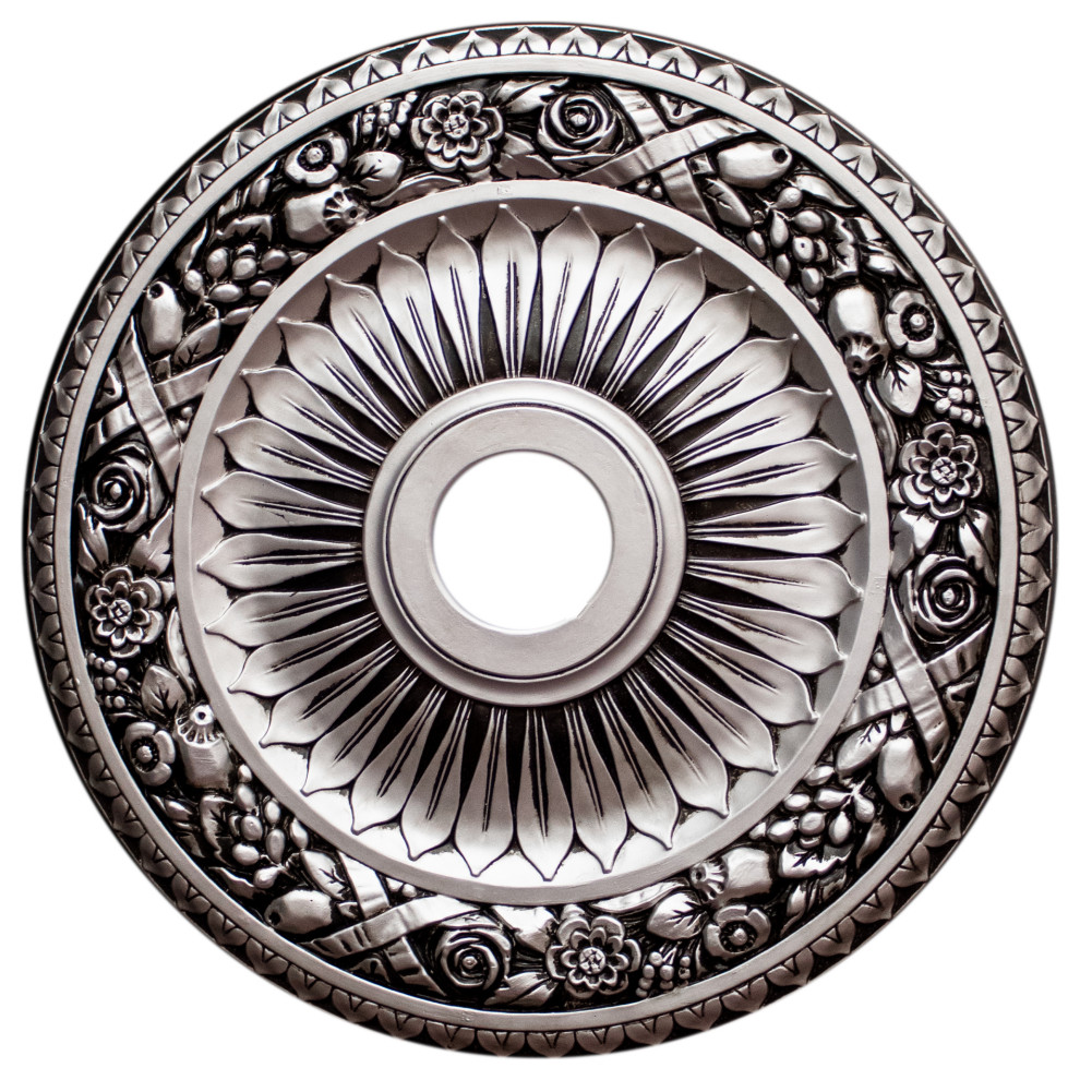 Artistry Lighting, Round 18" Antique Silver Ceiling Medallion (ARP06-FZ ...