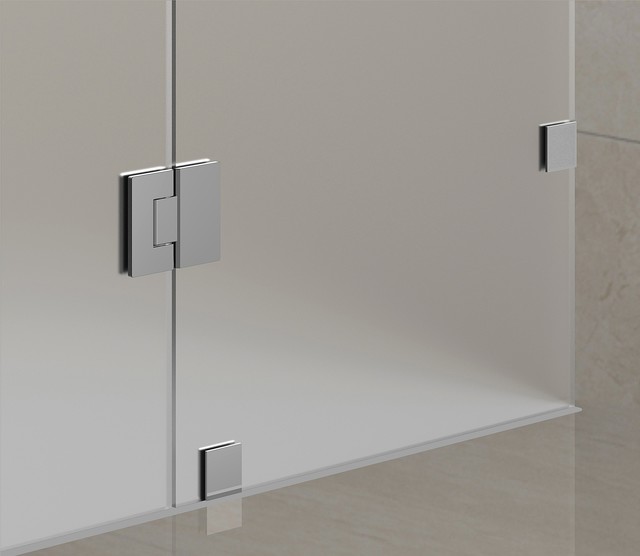 Avalux GS Frameless Shower Enclosure With Frosted Shelves, Chrome, 40 ...