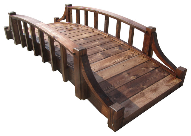 SamsGazebos 8 ft French Country Wood Garden Bridge - Transitional ...
