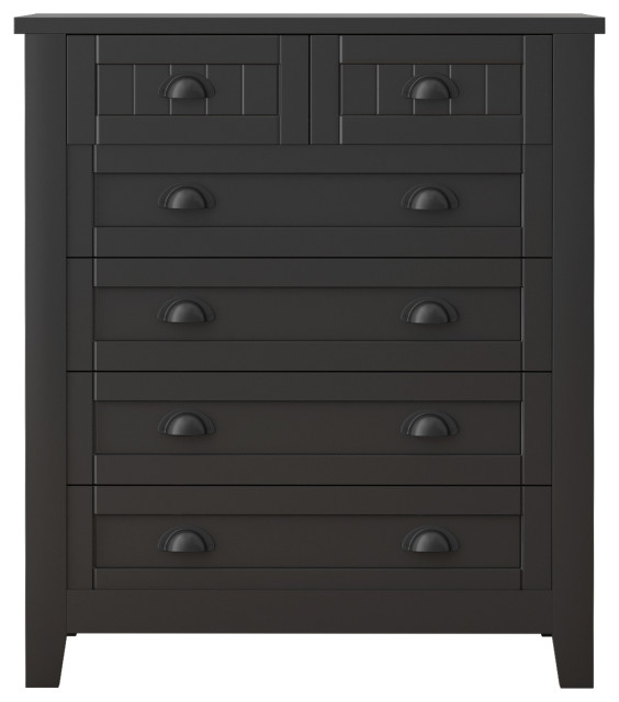 4 Large & 2 Small Drawers Dresser Cabinet With Shell-shaped Handle ...