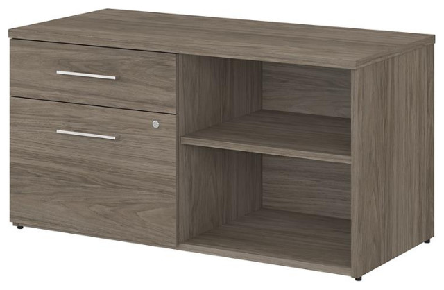 Office 500 Low Storage Cabinet with Drawers in Modern Hickory ...