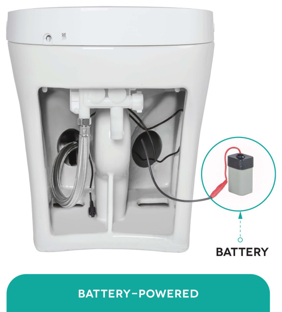 Fine Fixtures Modern Battery Powered One Piece Toilet Elongated ...