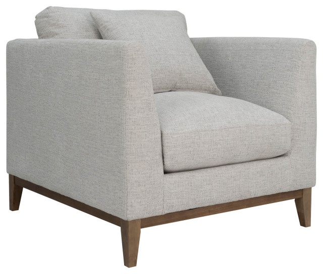 Woven Tweed Neutral Grey Harmony Club Chair, 36W x 39D x 34H ...