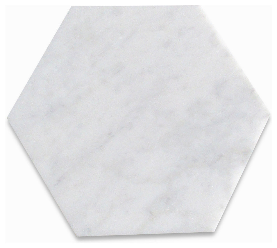 6"x6" Carrara White Hexagon Tile Honed - 100 pieces - Traditional ...