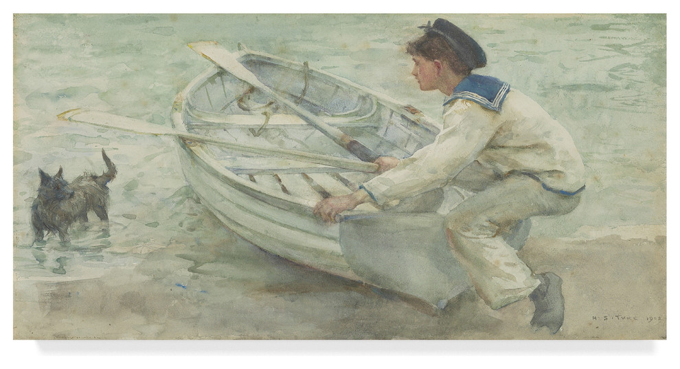 Henry Scott Tuke 'Preparing To Launch, 1903' Canvas Art, 16"x32 ...
