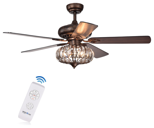 Chrysaor Crystal Ceiling Fan - Traditional - Ceiling Fans - by ...