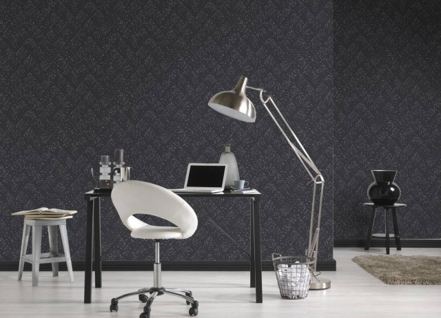 Modern Textured Wallpaper Featuring Woven Wood, 373941, Sample ...