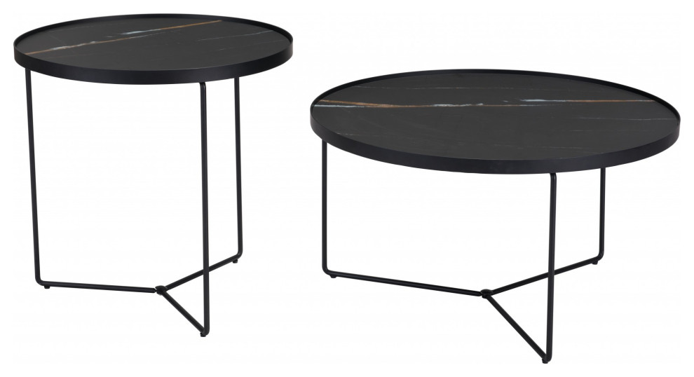 Set of 2 Harrison Coffee Tables Black - Transitional - Coffee Table ...