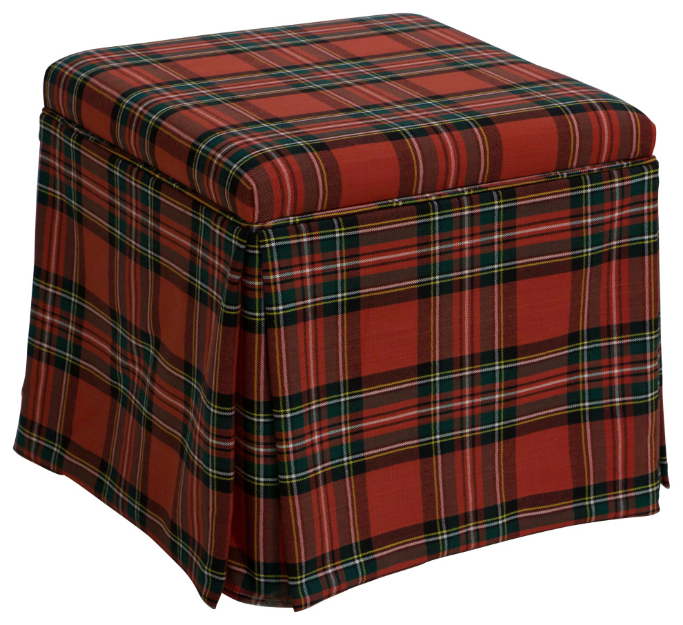 Ivy Skirted Storage Ottoman - Rustic - Footstools And Ottomans - by ...