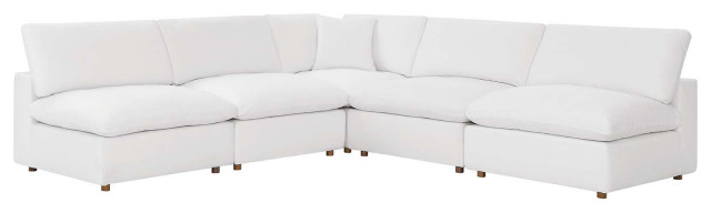 Modular Sectional Deep Sofa Set, Black, Fabric, Modern, Lounge Cafe ...