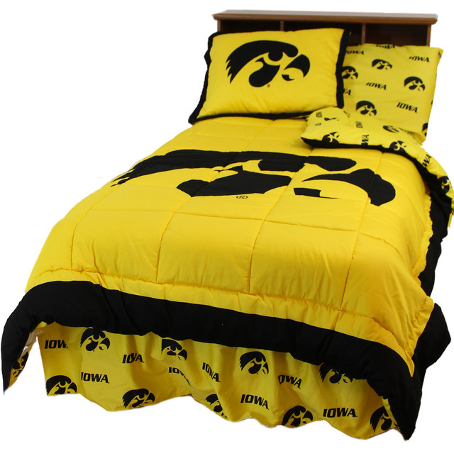 Iowa Hawkeyes Reversible Comforter Set, Twin, Twin - Traditional ...