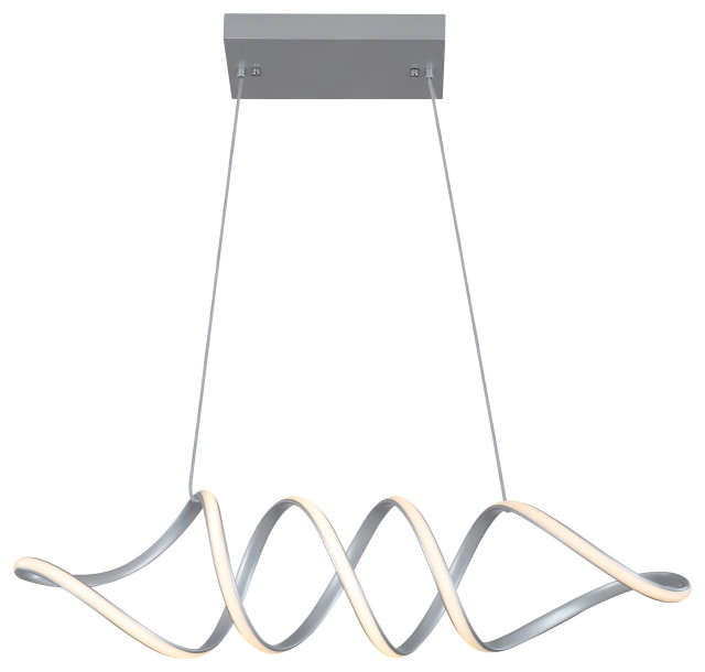 Modern Geometric LED Chandelier Dimmable, Anodized Aluminium - Modern ...