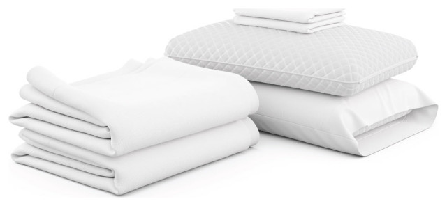 Queen Essential Bedding Bundle - Transitional - Sheet And Pillowcase ...