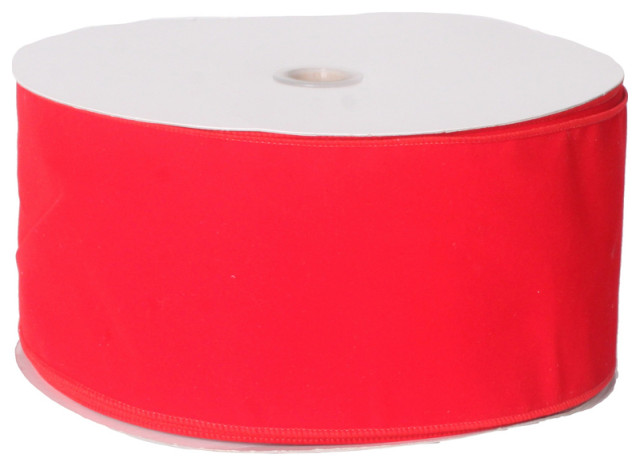 Vickerman Q206234 4"x50 Yard Red Velvet Outdoor Christmas Ribbon ...