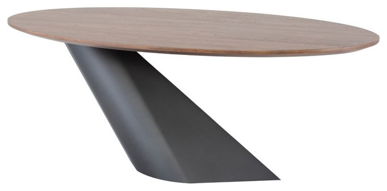 Nuevo Furniture Oblo 78.8" Dining Table in Walnut Top - Transitional ...