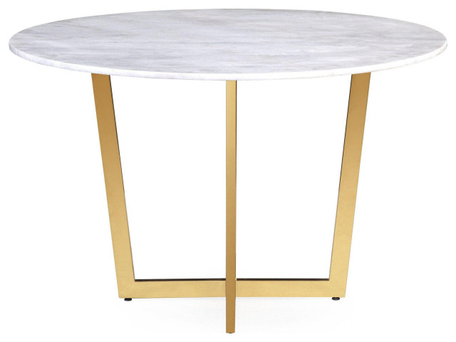 Maxim White Marble Dining Table - Contemporary - Dining Tables - by ...