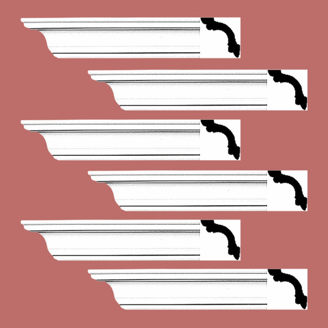 Cornice White Urethane Fredricksburg Simple Design 6 Pieces Totaling ...