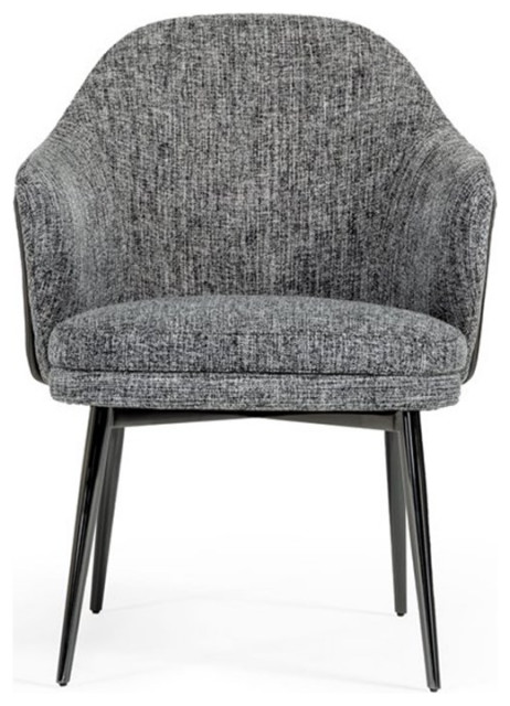 Modrest Cora 18" Modern Fabric & Leather Upholstered Dining Chair in ...