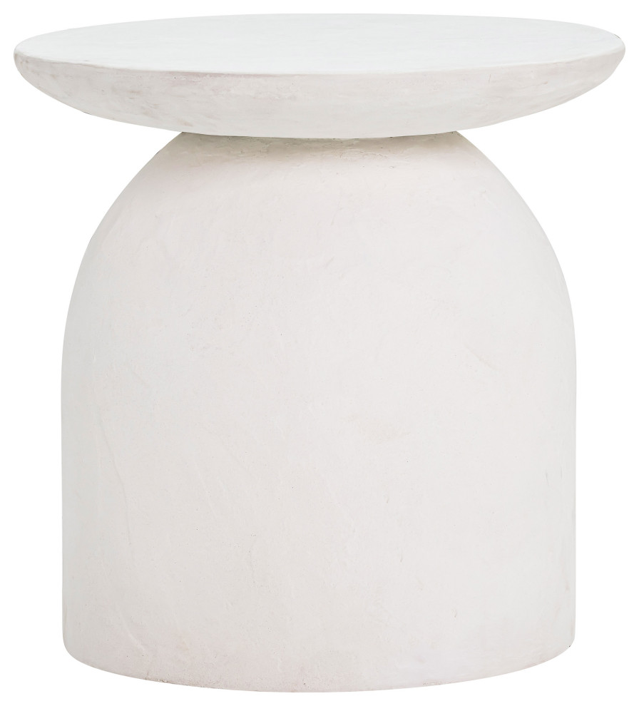 Aloe White Concrete Side Table - Transitional - Side Tables And End ...