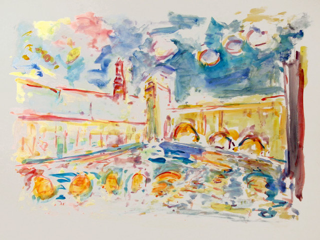 Wayne Ensrud, Canal, Watercolor Painting - Contemporary - Paintings ...