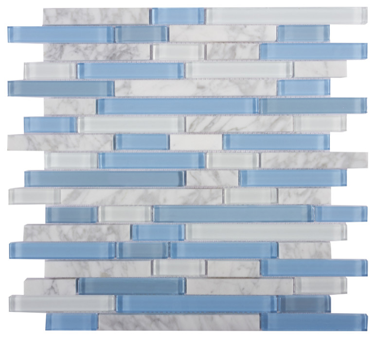 Linear Carrara Blue 11.75 x 12 - Contemporary - Mosaic Tile - by White ...