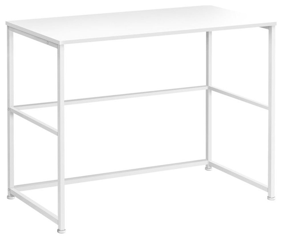 Computer Desk Home Office Laptop Storage Drawers 40"L Work Metal White ...