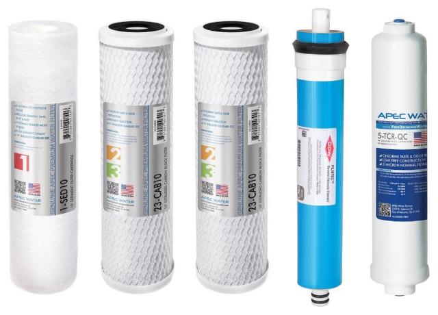 APEC 90 GPD Complete Replacement Filter Set for Ultimate RO System ...