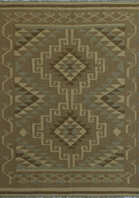 Winchester Kilim Angelita Brown Rug, 4'9 x 6'7 - Southwestern - Area ...