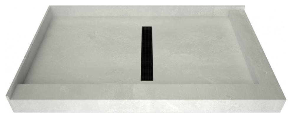 Redi Trench 36 x 60 Shower Pan Center Designer MB Trench Drain R Dual ...