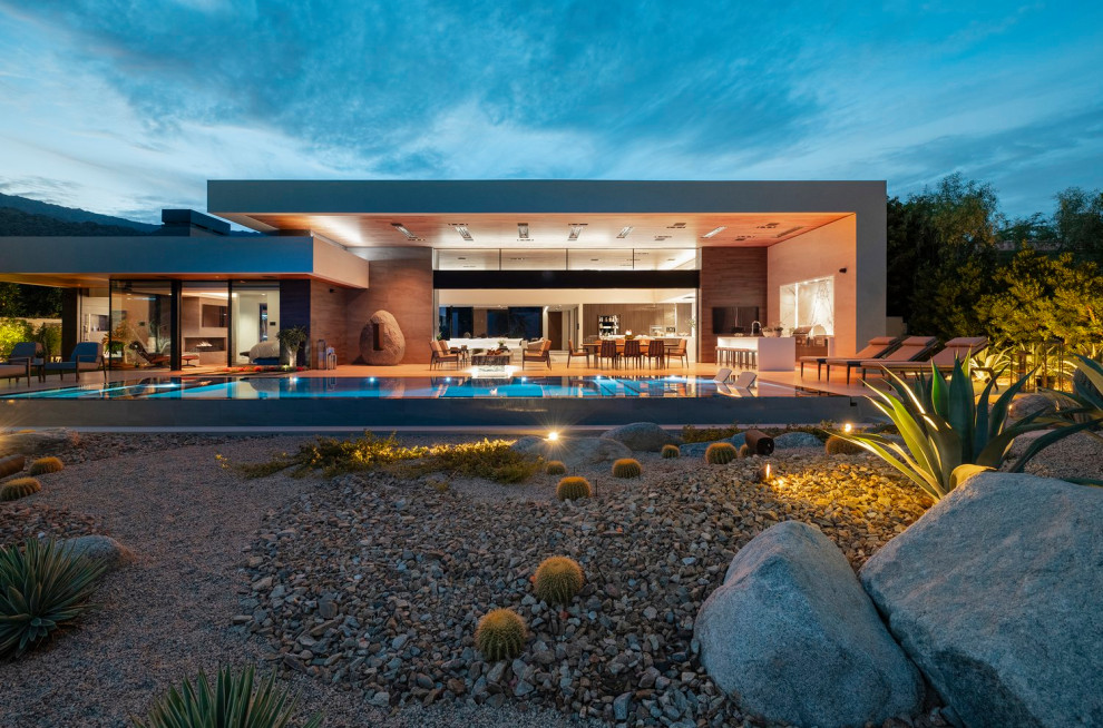 Bighorn Palm Desert luxury modern resort style home backyard pool ...