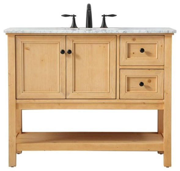 Elegant Decor Metropolis 42" Aluminum MDF Single Bathroom Vanity in ...