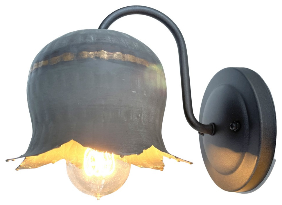 Farmhouse Galvanized Wall Sconce Light Lotus Collection - Traditional ...