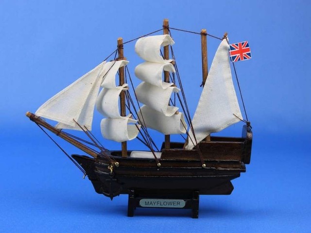 Mayflower Wooden Model Tall Ship, 7'' - Beach Style - Decorative ...