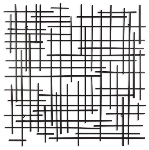 Black Metal Wall Art - Small Square - Industrial - Metal Wall Art - by ...