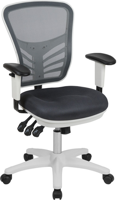 Mid-Back Mesh Swivel Task Chair with Triple Paddle Control, 25.75"w X ...