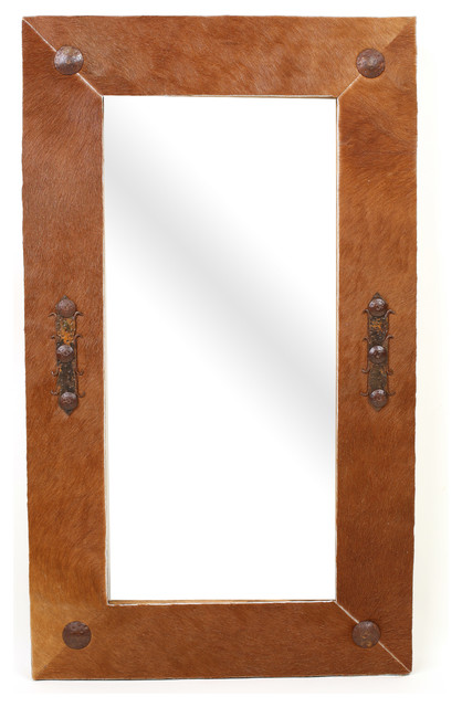 Laredo Cowhide Rustic Mirror - Wall Mirrors - by Mexican Imports | Houzz