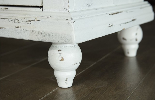 Macao Rustic Modern Solid Wood 4-Door Sideboard, White - Farmhouse ...