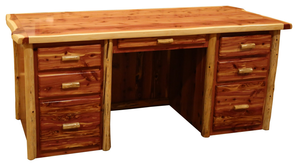 Red Cedar Log Executive Desk - Rustic - Desks And Hutches - by ...