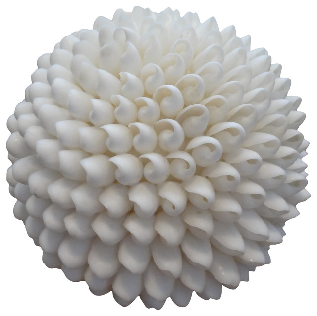 White Shell Orb - Beach Style - Decorative Objects And Figurines - by ...