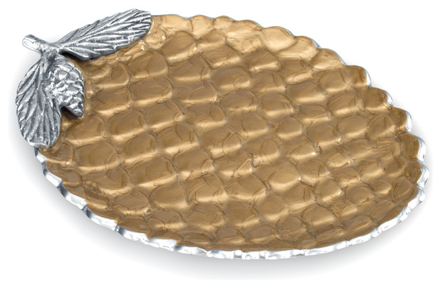 Pine Cone 13" Platter, 13" - Rustic - Serving Dishes And Platters - by ...