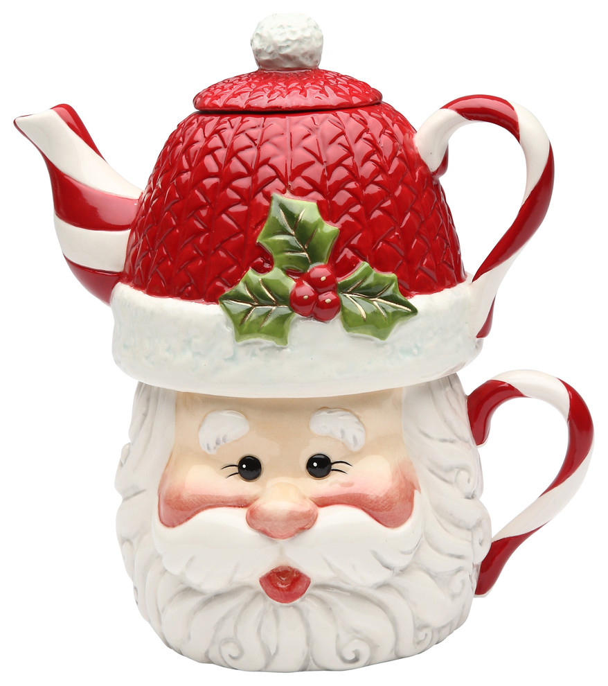Santa Tea for One Teapot, 15 oz. - Contemporary - Teapots - by Cosmos ...