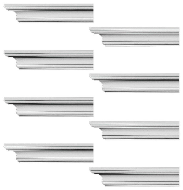 Cornice White Urethane Ipswich Simple Design 8 Pieces Totaling 752 ...