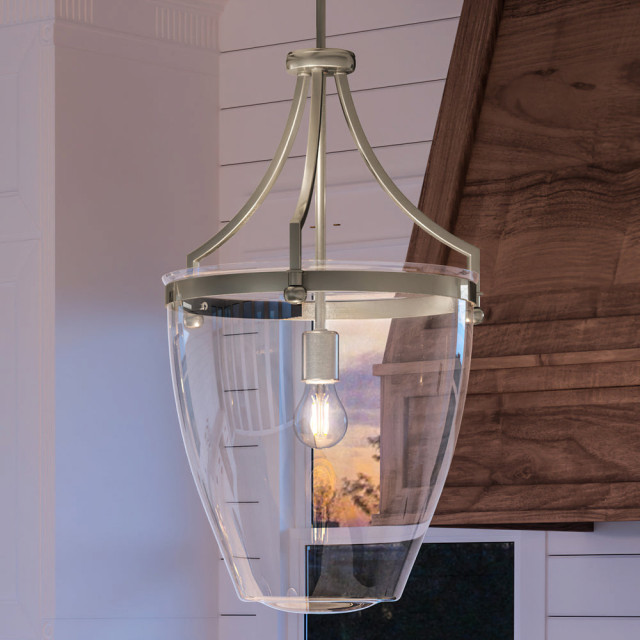 Luxury Tranditional Pendant, Brushed Nickel - Transitional - Pendant ...
