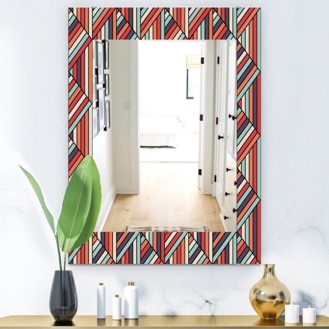 Designart Geometric Pattern in Op Art Design Modern Frameless Wall ...