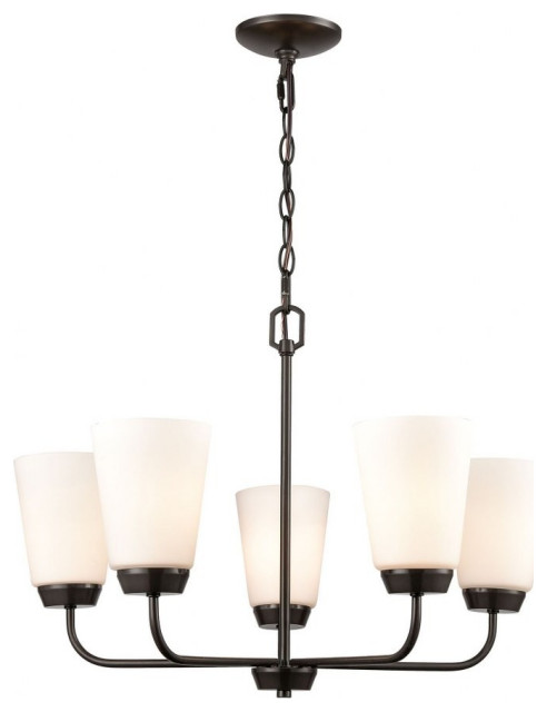 Transitional Five Light Chandelier-Oil Rubbed Bronze Finish ...