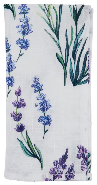 Cloth Table Napkins With Lavender Print (Set of 12), Lavender - Modern ...